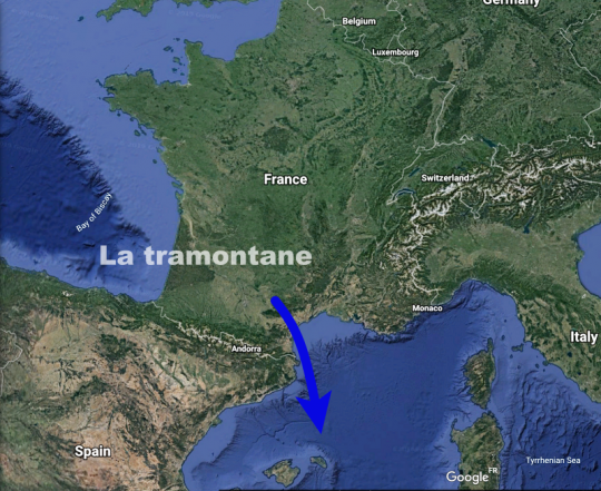 Tramontane, dieser plötzliche und heftige Wind im Mittelmeer